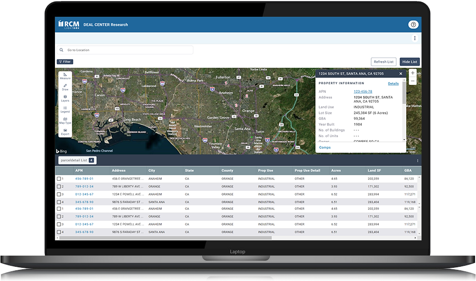Commercial Real Estate Deal Center, Online Dashboard | RCM
